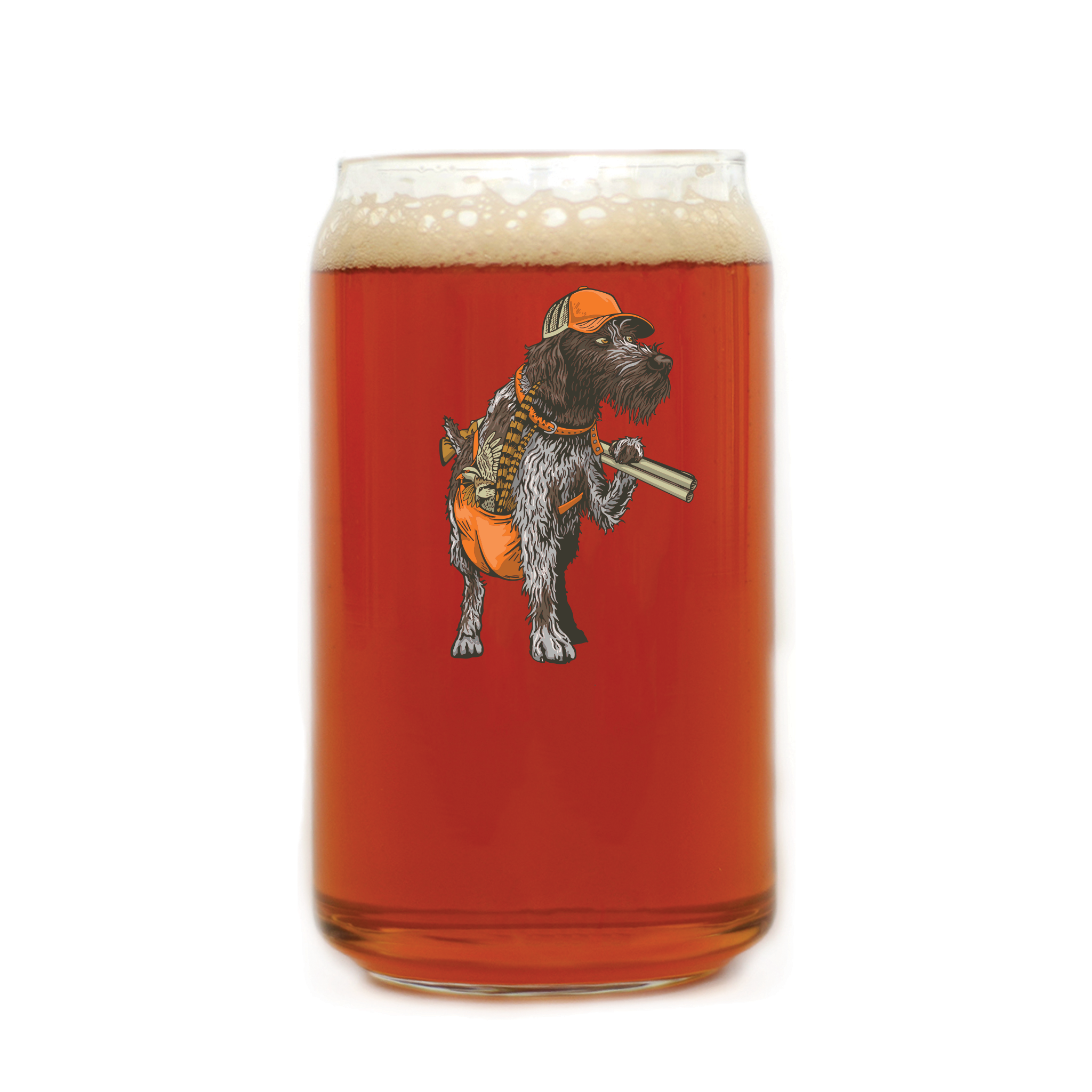 Bearded Bird Dog Beer Can Glass | Bird Dog of the Day