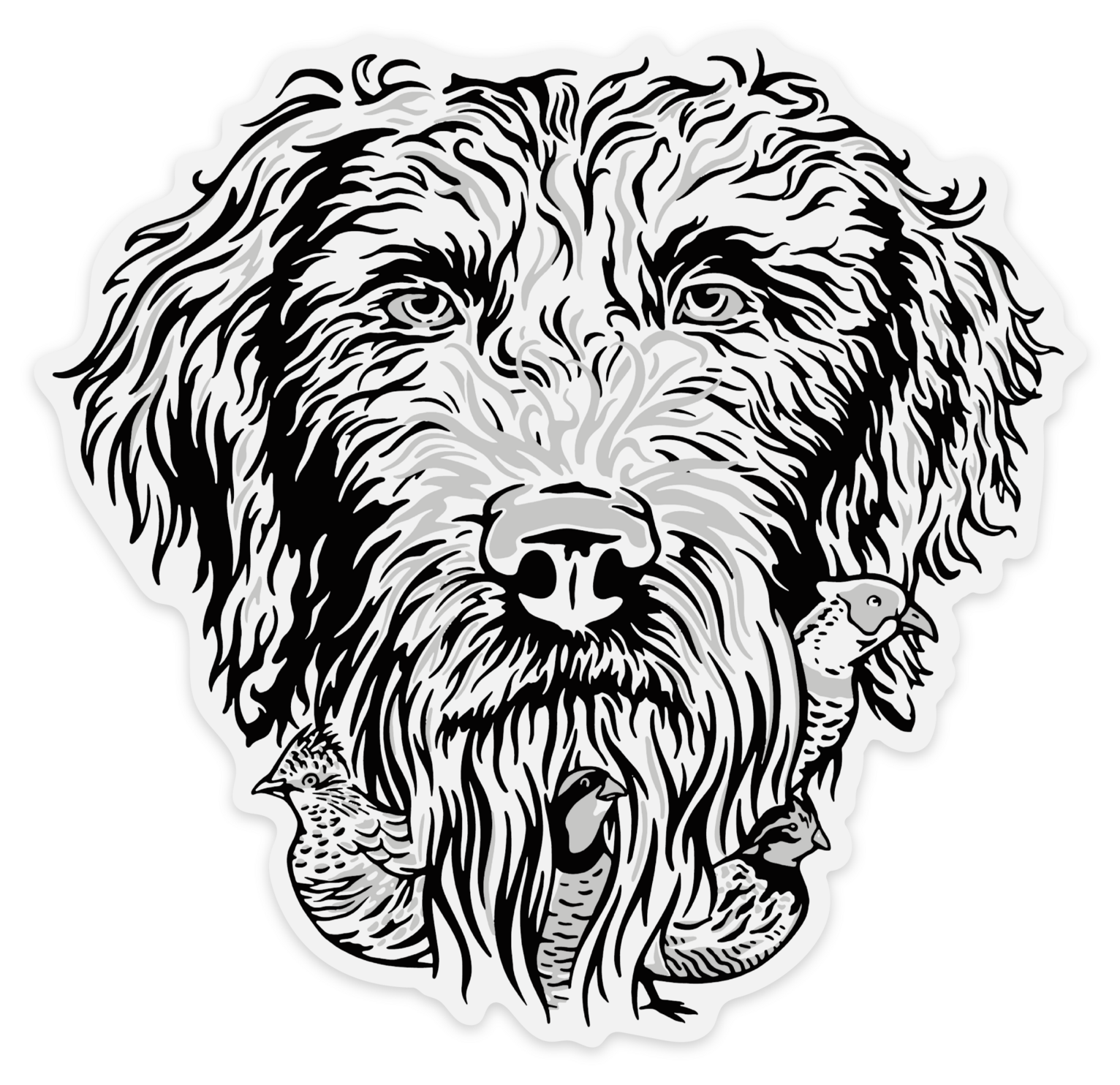Birdy Beard Decal Sticker | Bird Dog of the Day