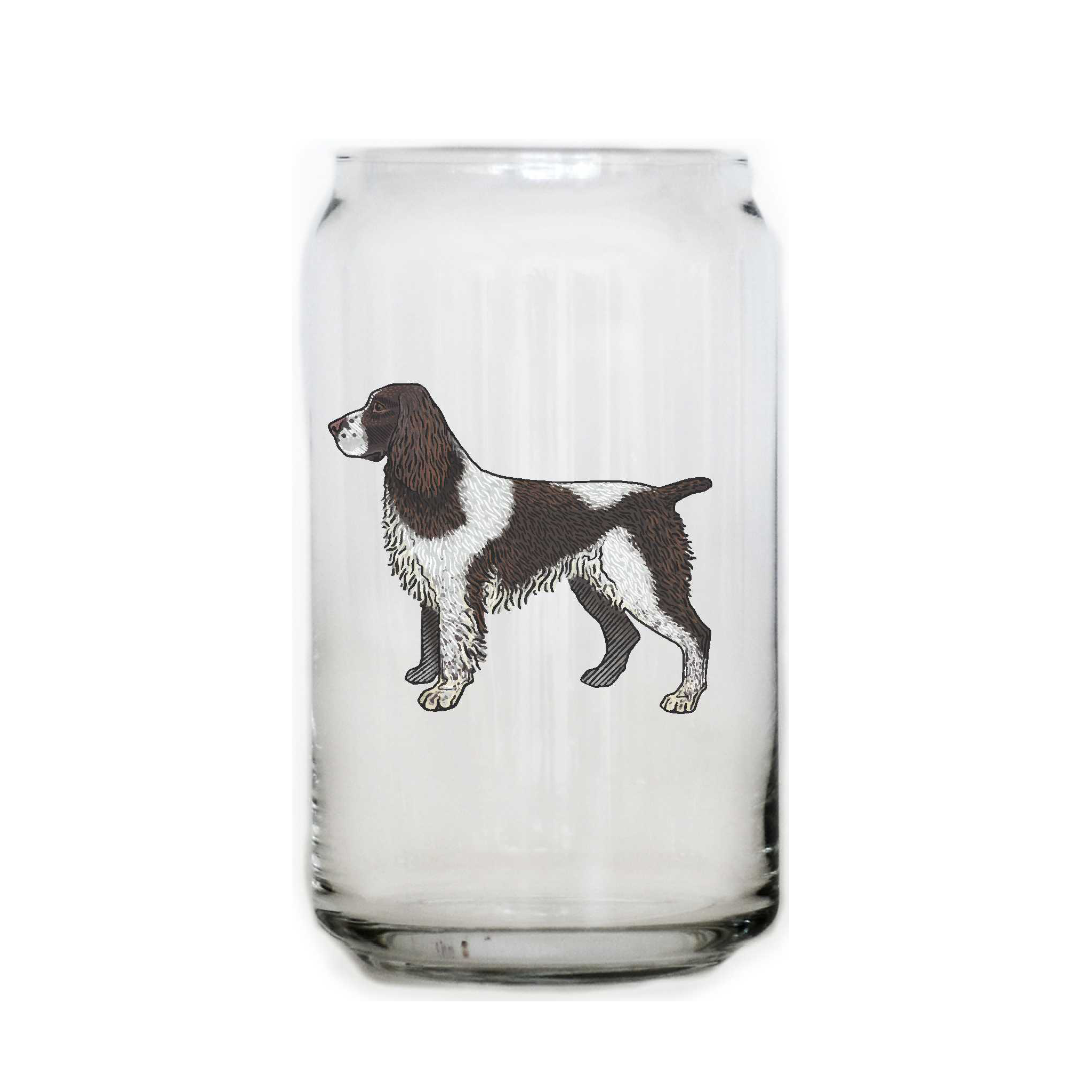 English Springer Spaniel Beer Can Glass | Bird Dog of the Day