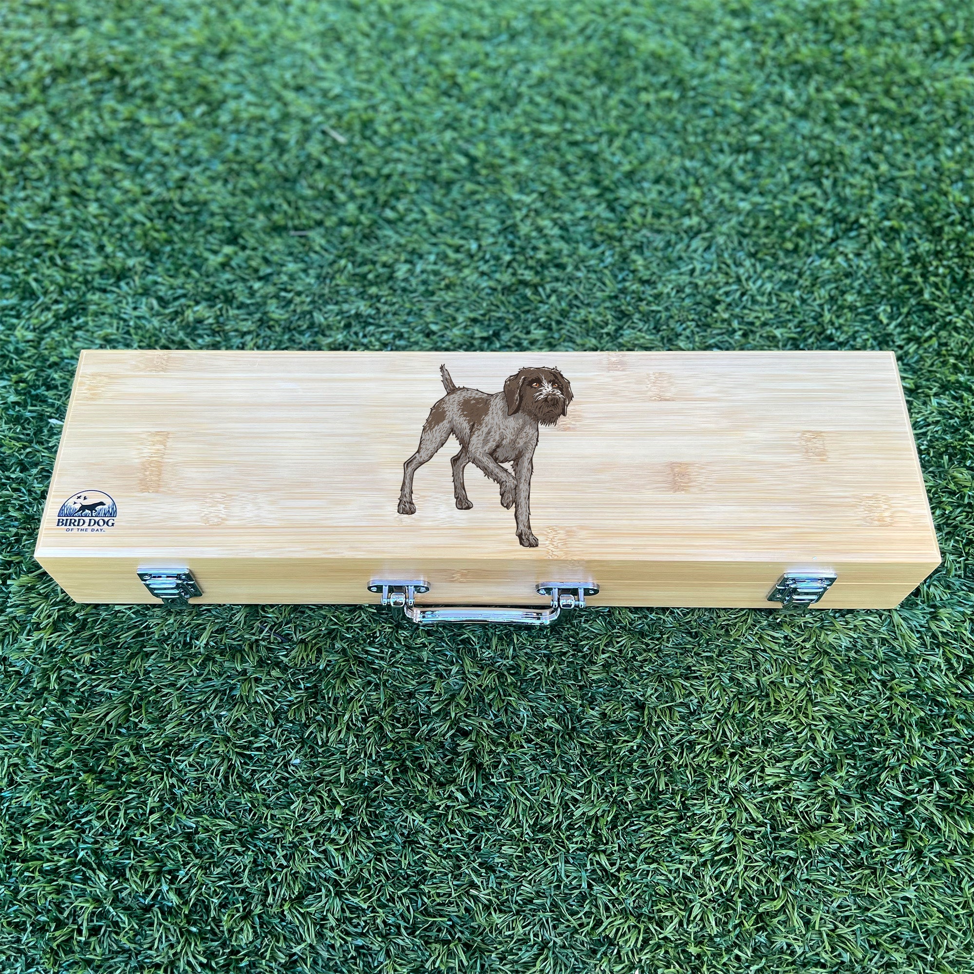 German Wirehaired Pointer BBQ Grill Tool Set | Bird Dog of the Day