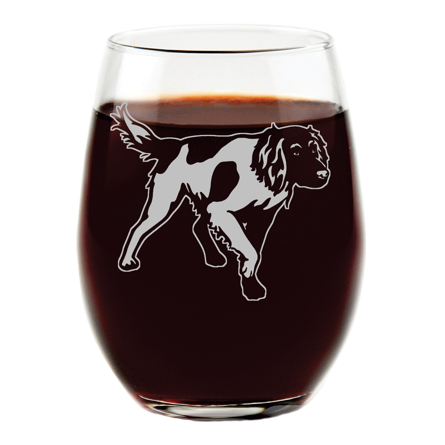 Small Münsterländer Stemless Wine Glass | Bird Dog of the Day