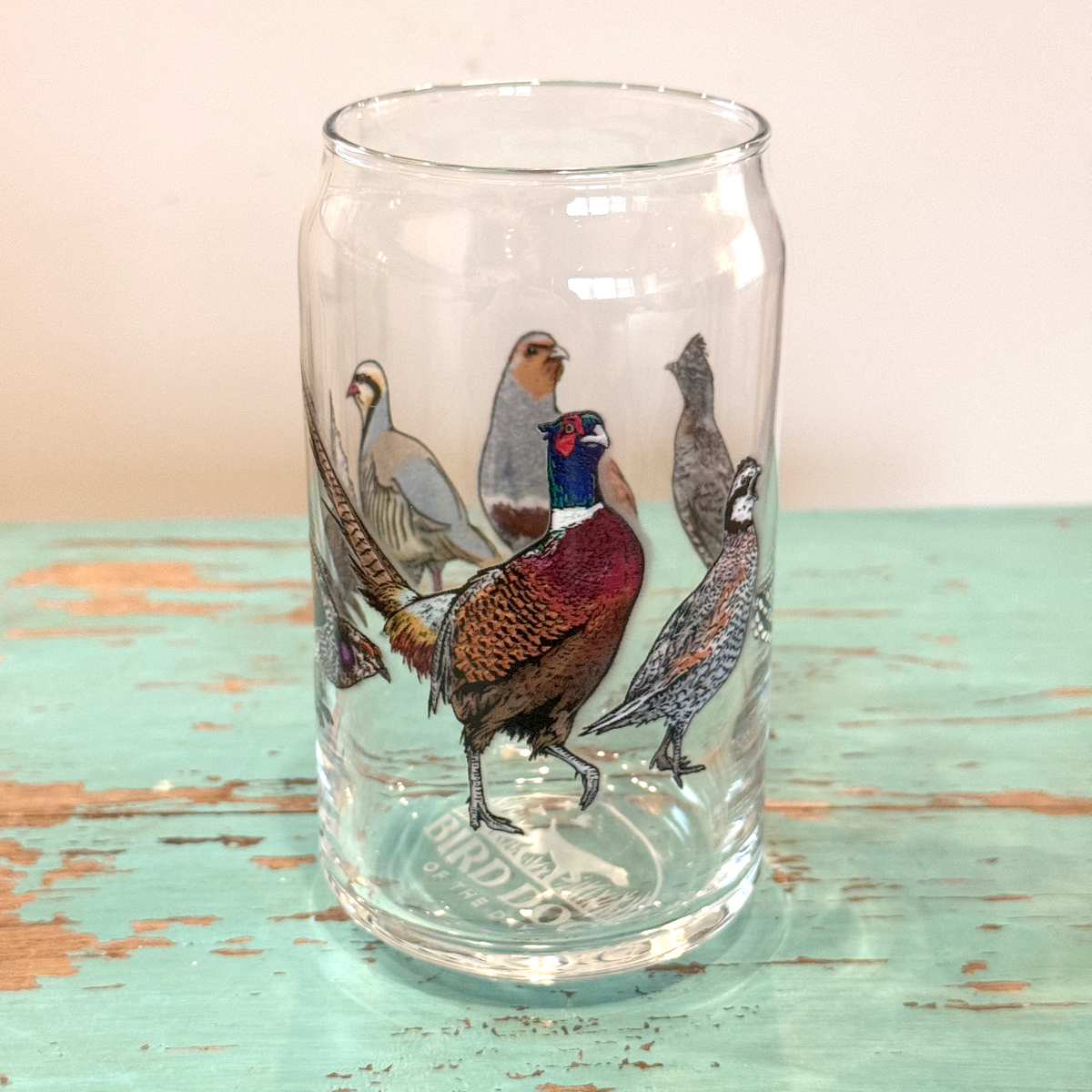Upland Gamebirds Beer Can Glass | Bird Dog of the Day